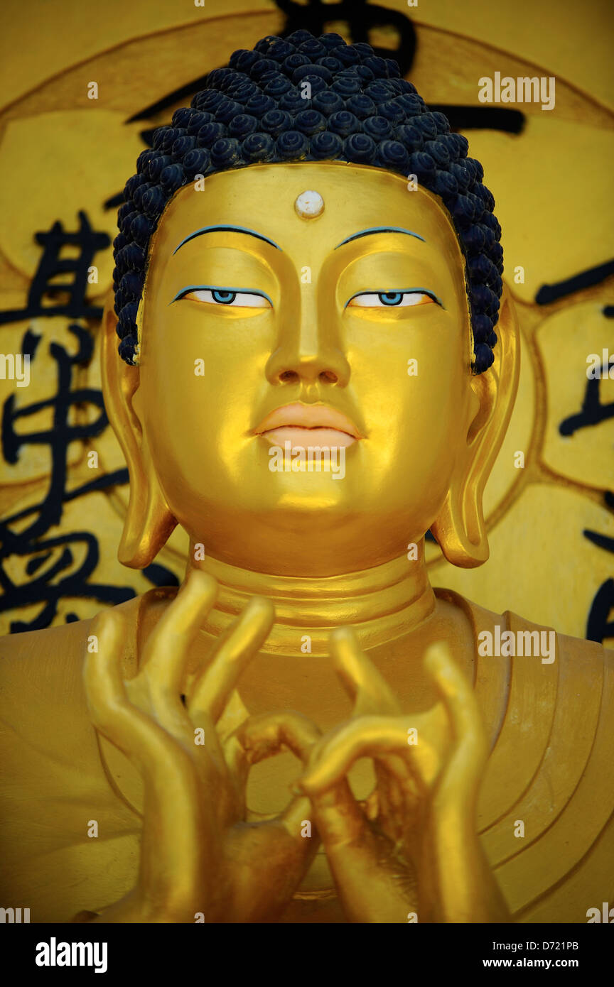 Buddha statue shanti stupa in hi-res stock photography and images - Alamy