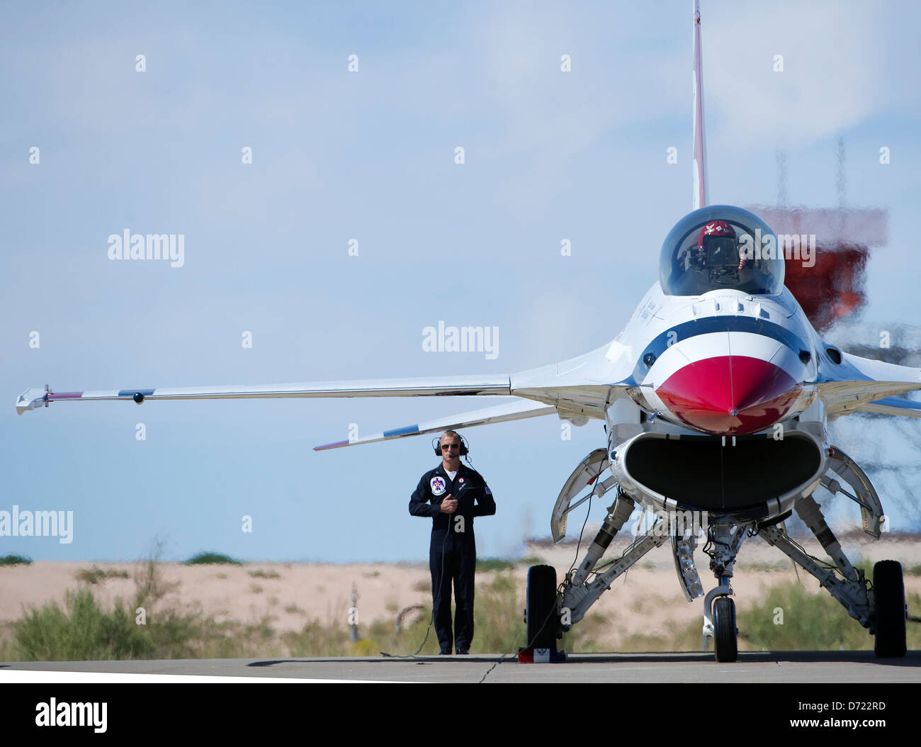The U.S. Air Force F-16 Fighting Falcon, part of the Thunderbirds ...