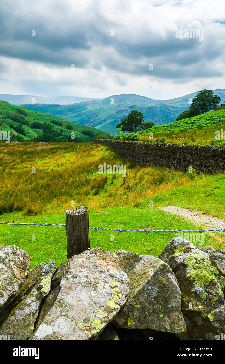 View south from slopes of the Aira Beck valley near Dockray towards St ...