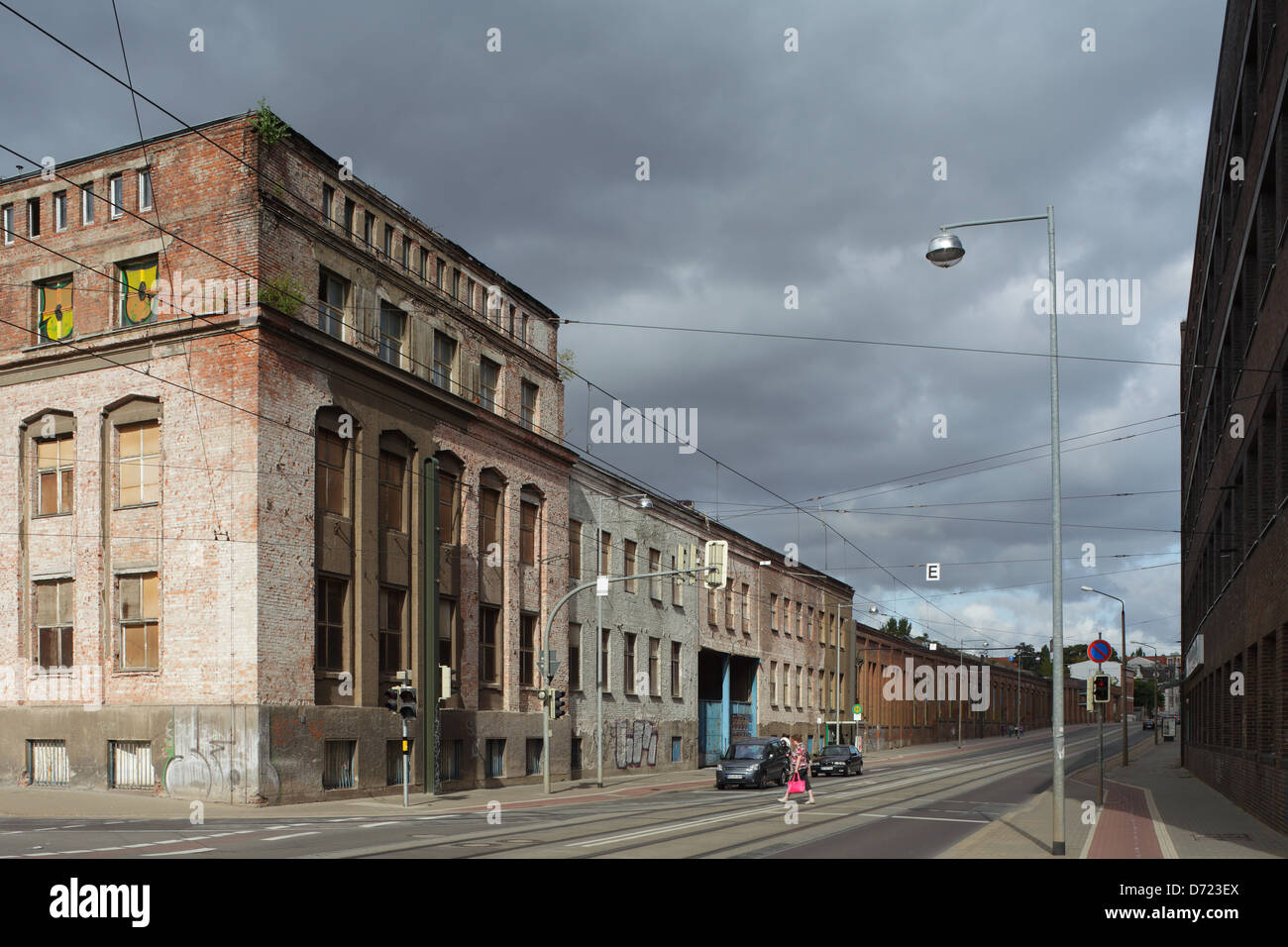 Magdeburg, Germany, vacant factory buildings in the street ...