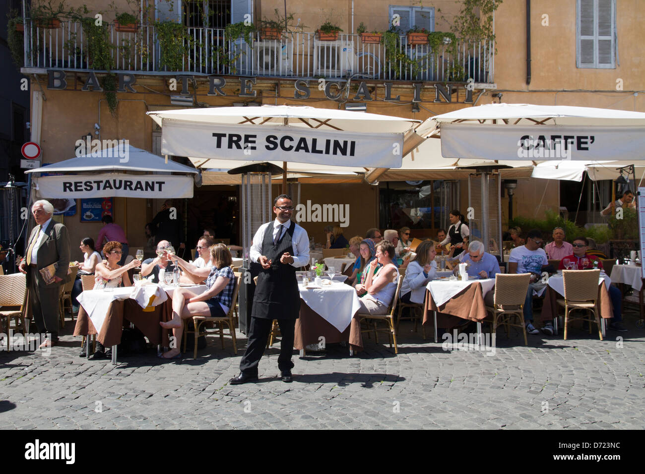 Rome Italy restaurant Navona Tre Scalini Stock Photo - Alamy