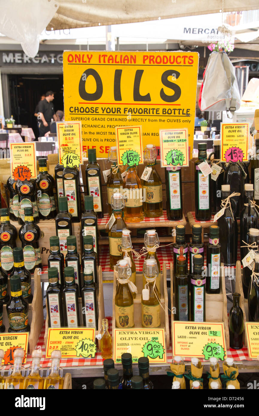 Italian food typical olive oils Stock Photo - Alamy