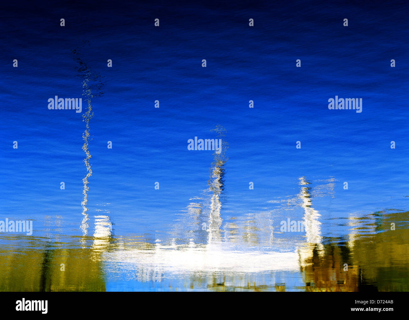 Reflection of fishing boat in Pittenweem harbour Stock Photo - Alamy
