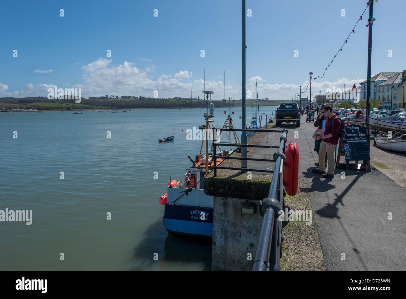 Appledore, North Devon, England. The quayside with passers by and a ...