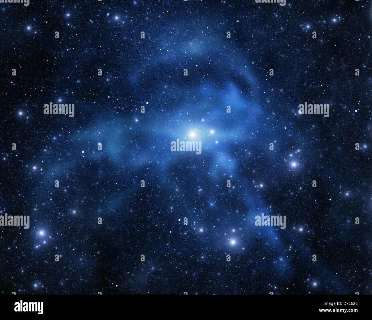 Space galaxy, blue nebula background Stock Photo - Alamy