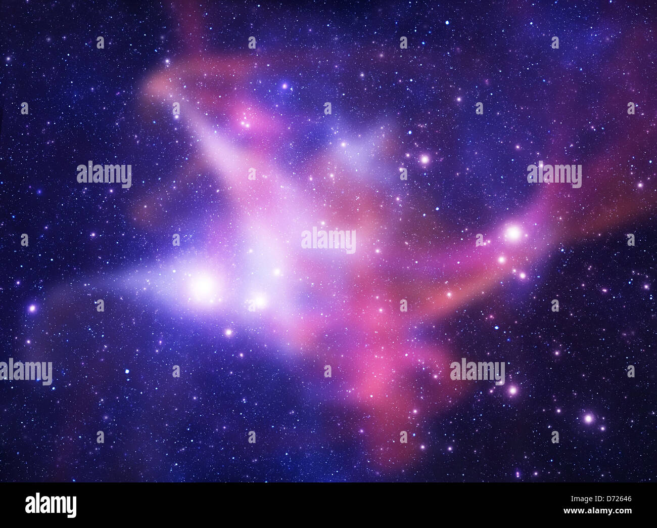 Space galaxy, blue stars background Stock Photo - Alamy