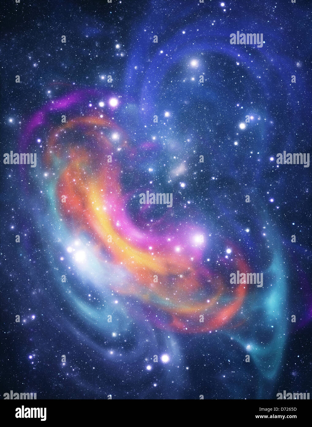 Space galaxy, blue stellar sky background Stock Photo - Alamy