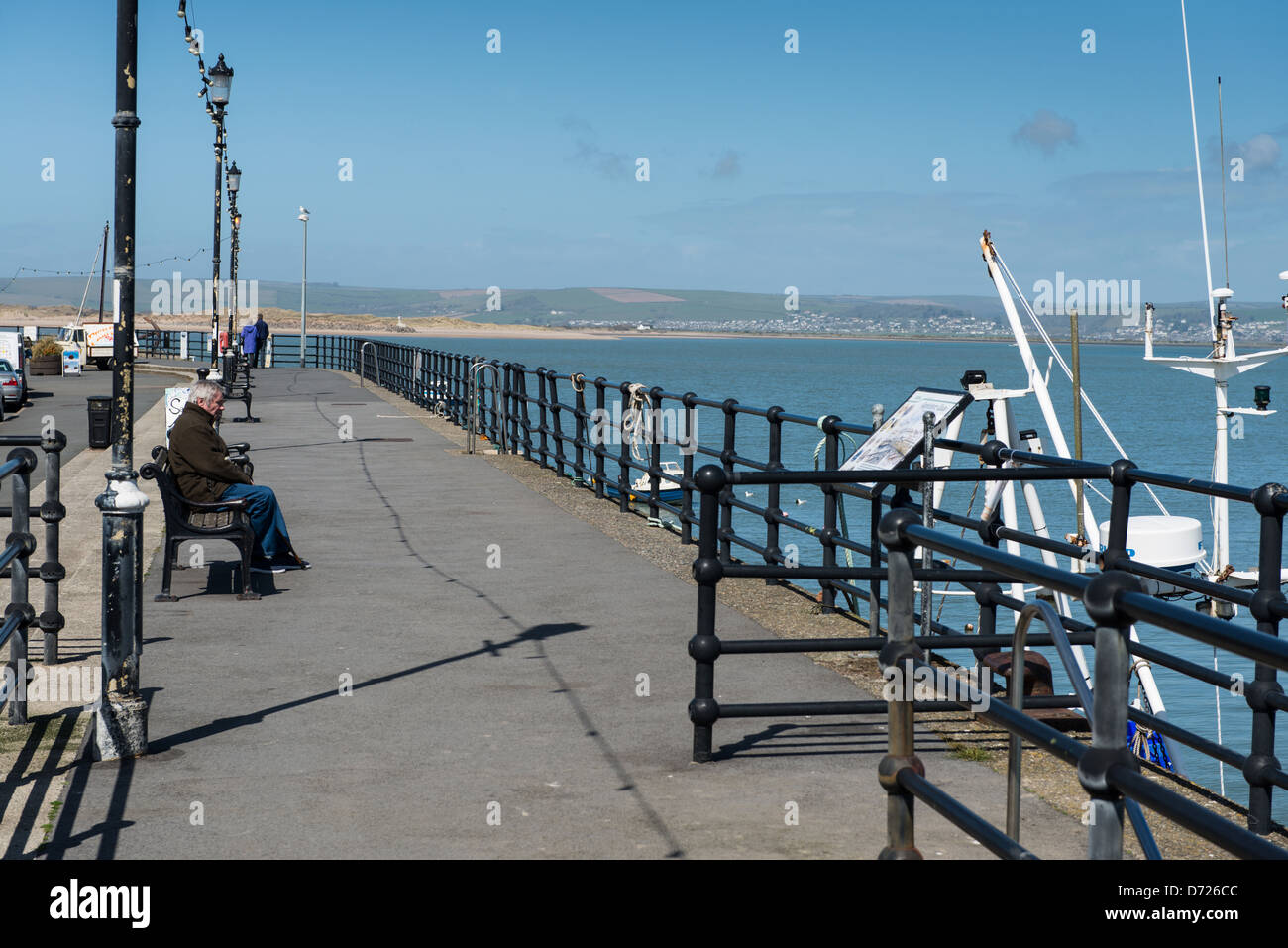 Appledore, North Devon, England. The promenade looking out over the ...
