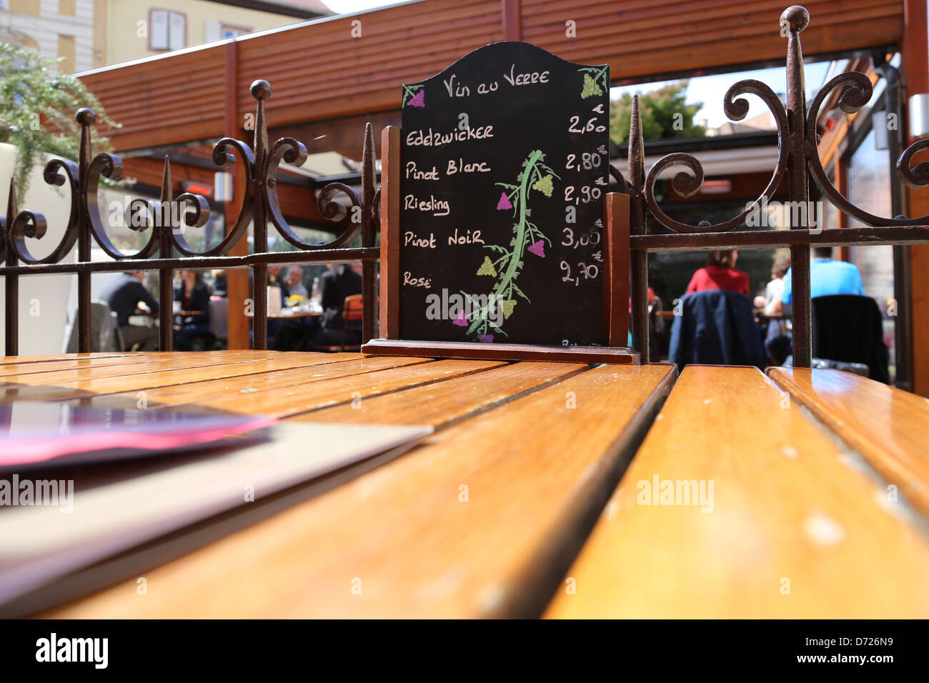 Menu tablet on a table Stock Photo - Alamy