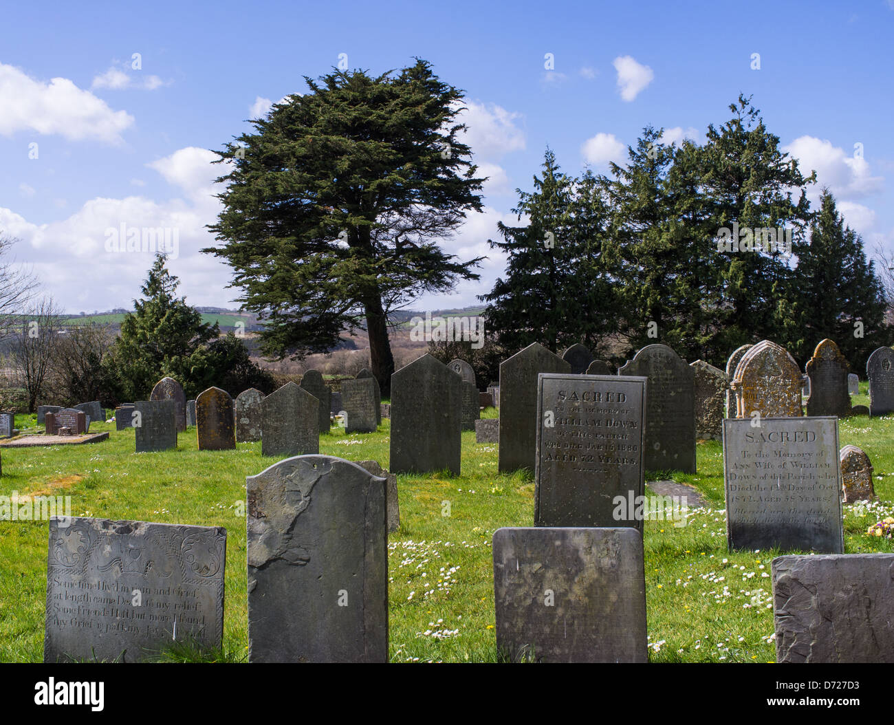 Merton,Devon,England. The gravestones at All Saints church in rural ...