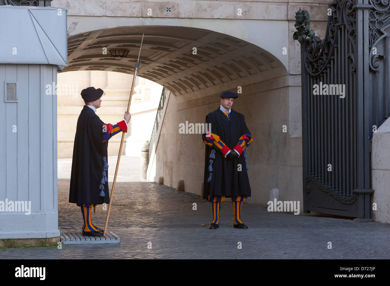 Changing the guard of the Vatican in St. Peter's Square, Rome, Italy ...