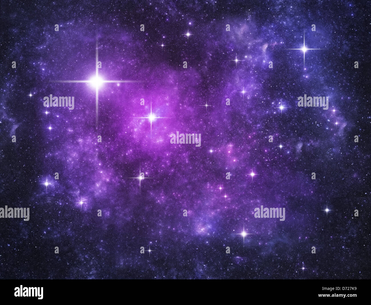 Bright space starfield with flares Stock Photo - Alamy