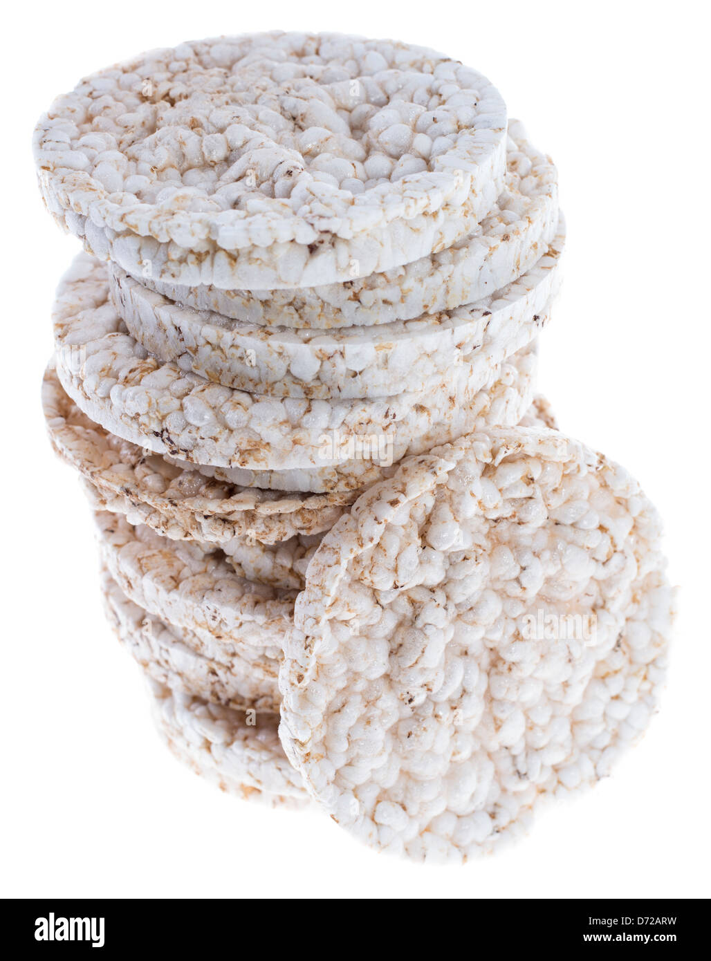 Stacked Rice Cakes isolated on white background Stock Photo - Alamy