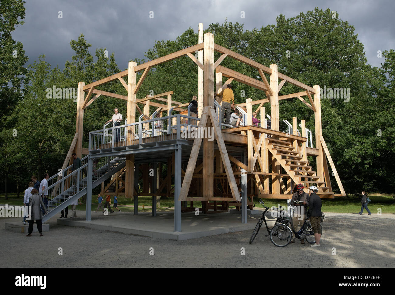 Kassel, Germany, scaffold installation at documenta in Karlsaue Stock ...