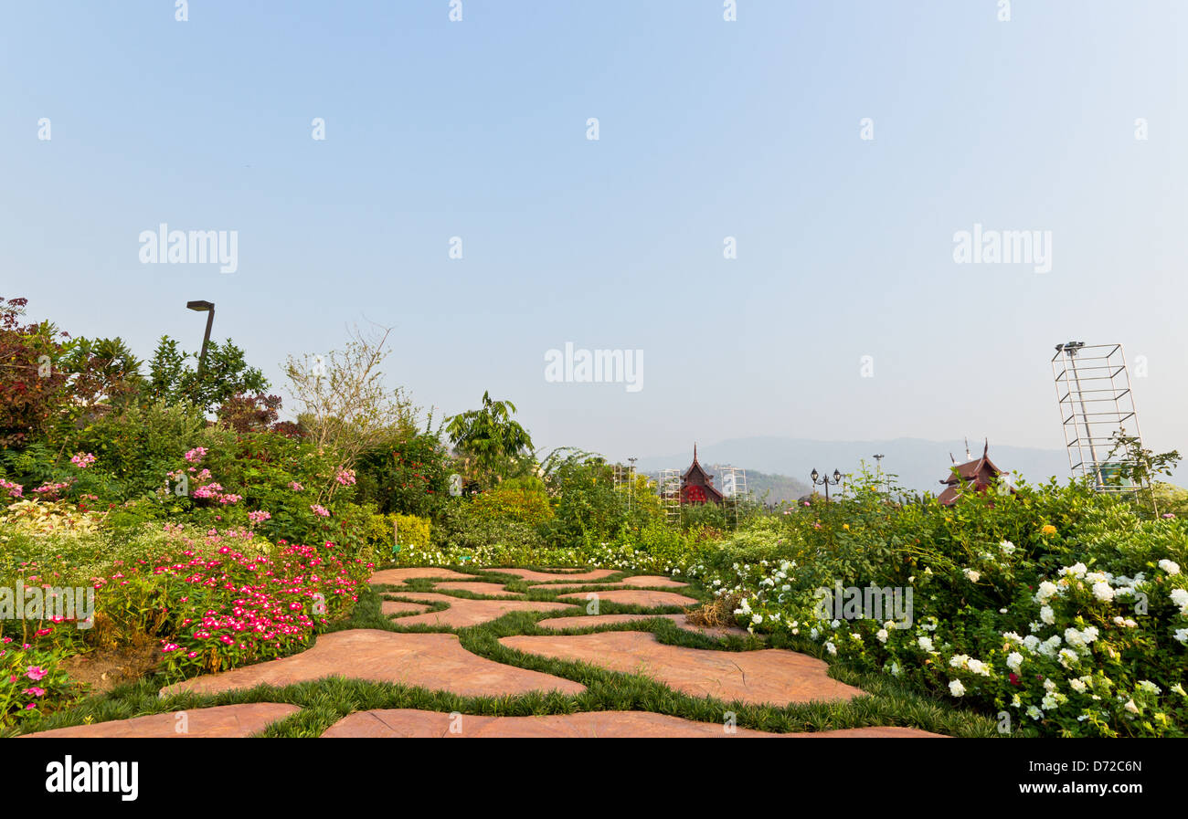 Beautiful Pavement in Royal Park Ratchapruek at Chiangmai Thailand ...