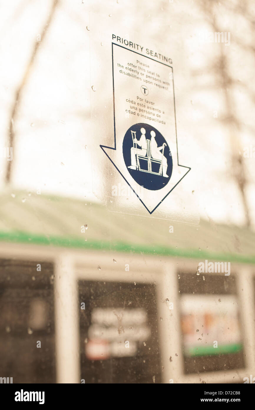 Priority seat sign hi-res stock photography and images - Alamy