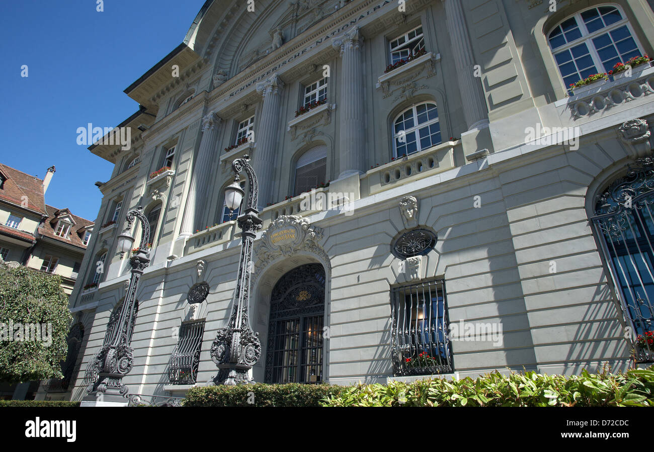 Bern, Switzerland, the Swiss National Bank entrance to federal court ...