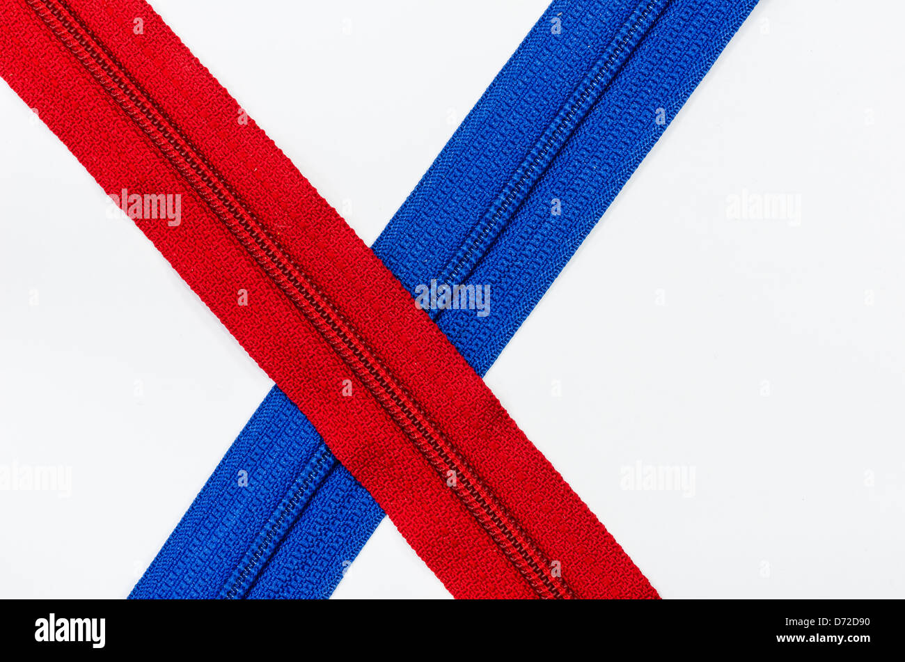 Zipper colorful red and blue cross in the white background Stock Photo ...