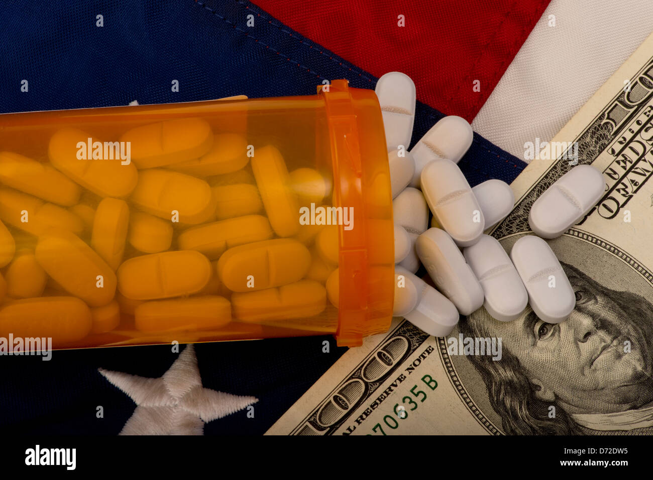 American Pills and Medical Cost Stock Photo - Alamy