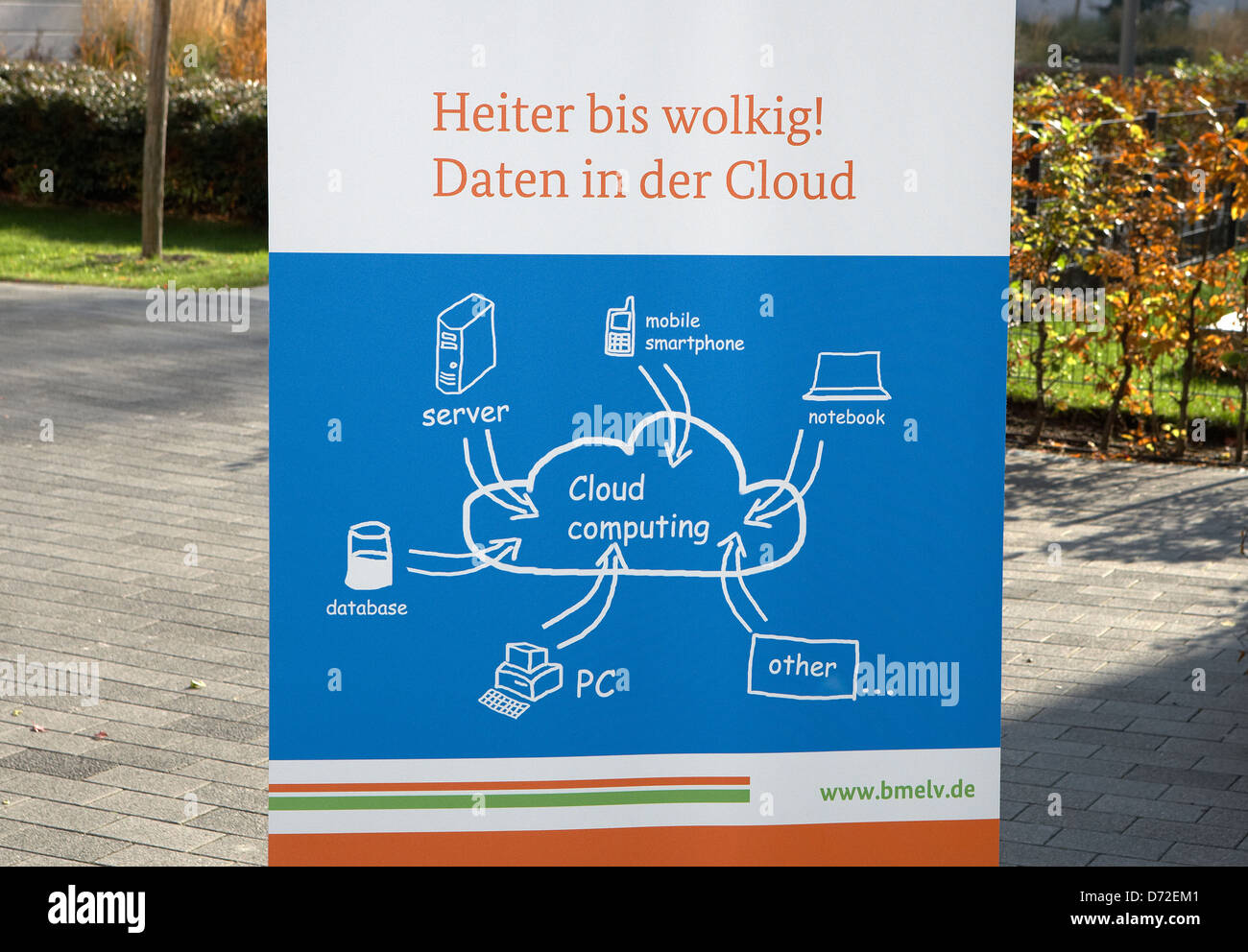 Berlin, Germany, banners with the symbolic representation of how the ...