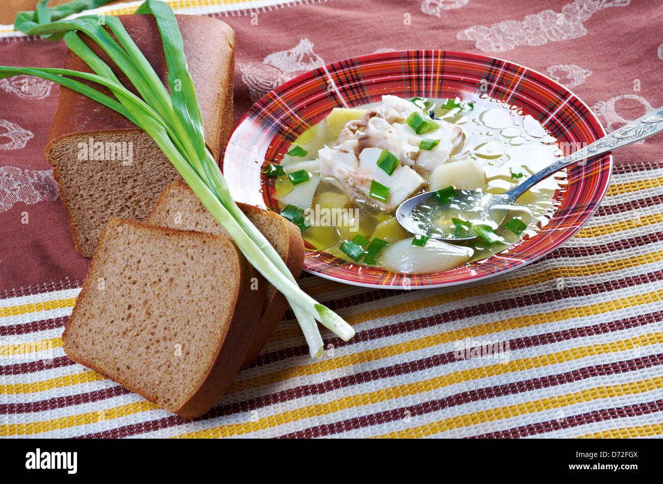 Ukha. Russian home traditional fish soup Stock Photo - Alamy