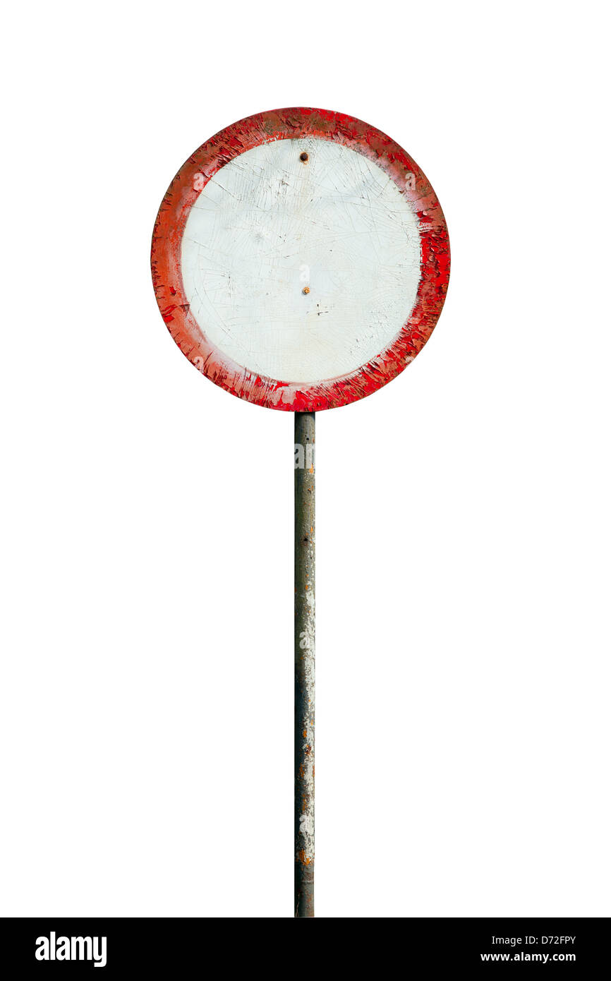 old sign ban isolated on white background Stock Photo - Alamy