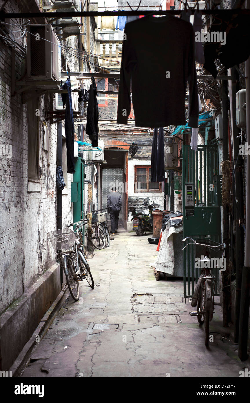 A typical residential alleyway in Shanghai's Old Quarter, China Stock ...
