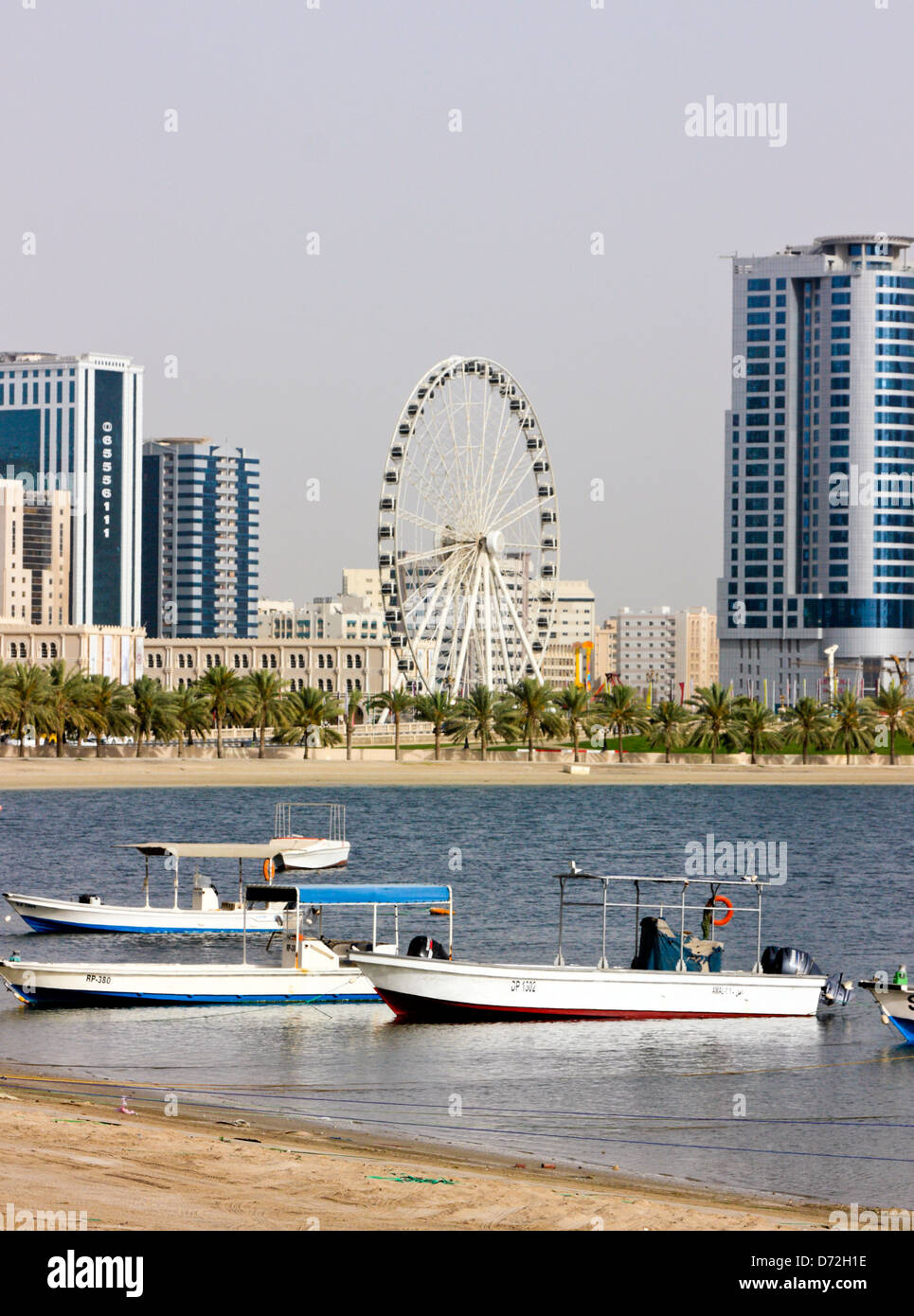 The Skyline seen from the Al Khan Corniche, Sharjah, United Arab ...