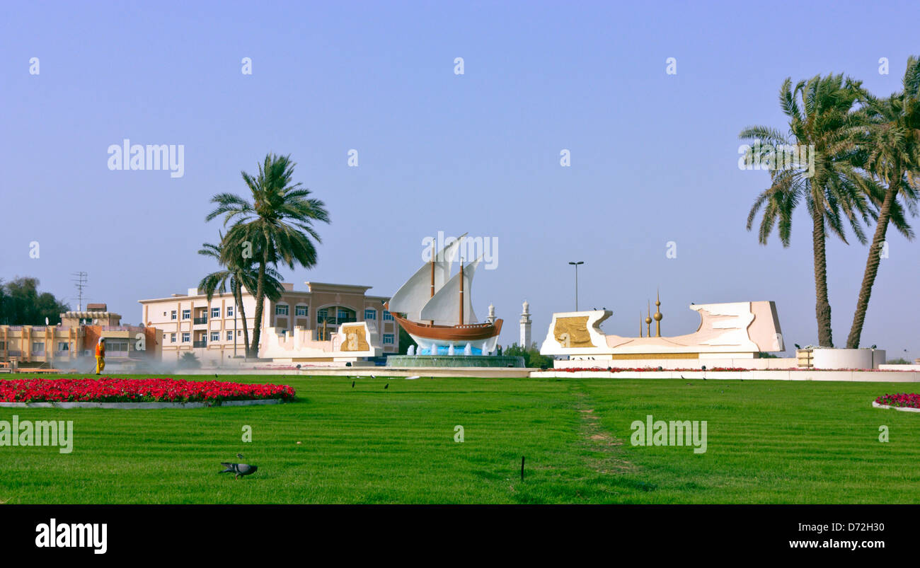 The Kuwait Roundabout in Sharjah, United Arab Emirates, UAE Stock Photo ...