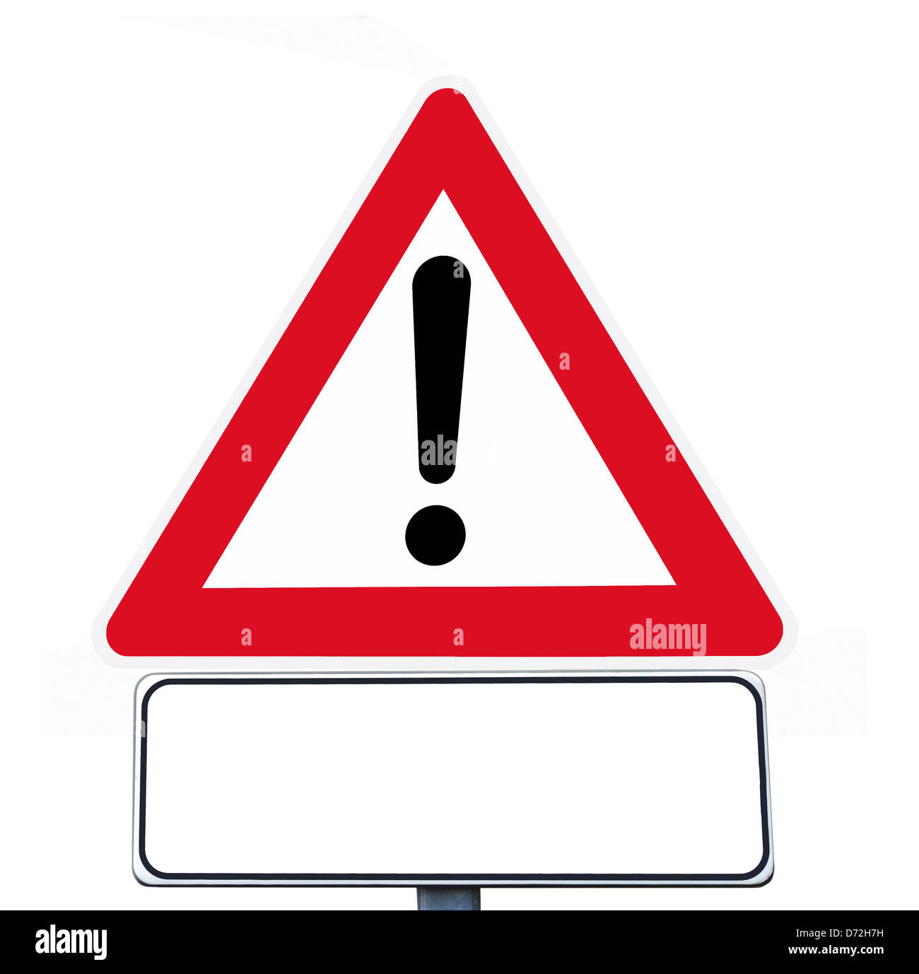 warning sign and supplementary sign Stock Photo - Alamy