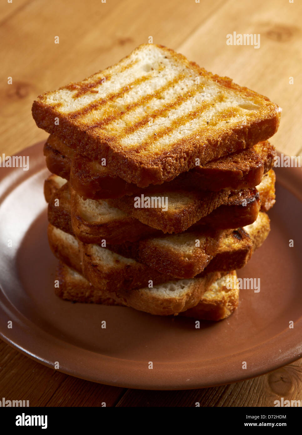 pile toasted bread slices for breakfast.Close up of toasted white bread ...