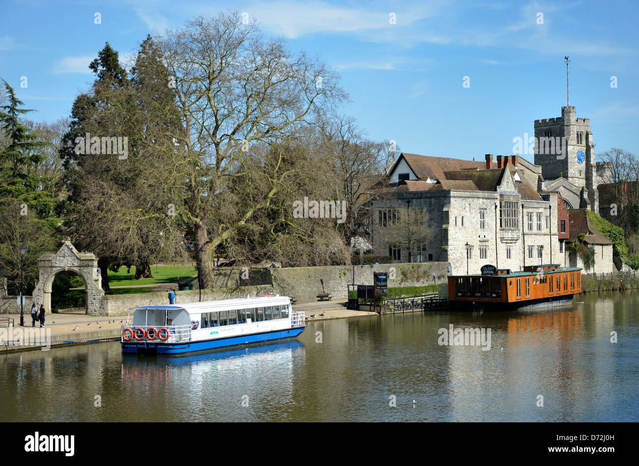 Maidstone, Kent, England, UK. Archbishop's Palace, All Saints' Church ...