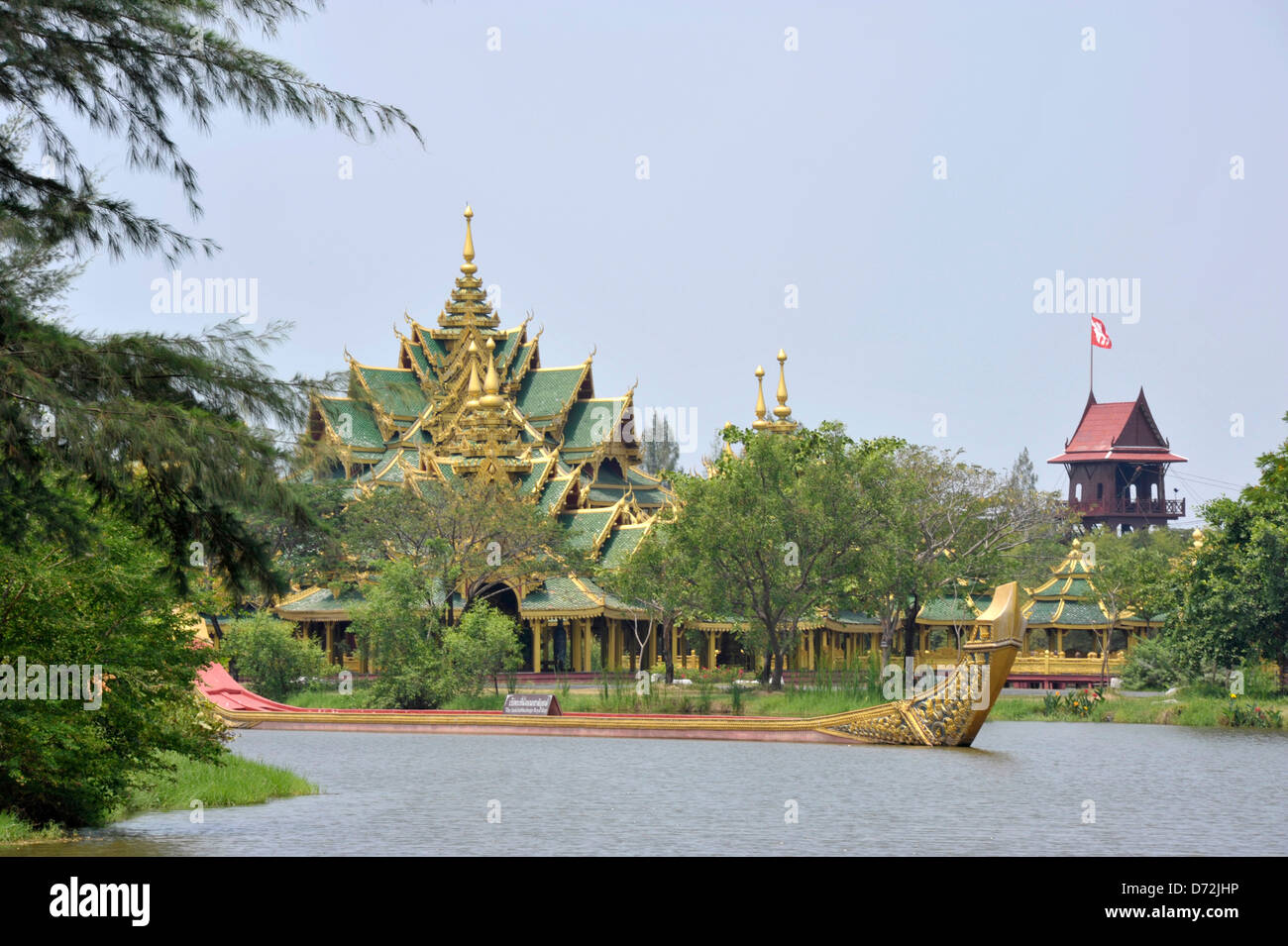 Ancient Siam on the outskirts of Bangkok, with fantasy buildings beside ...