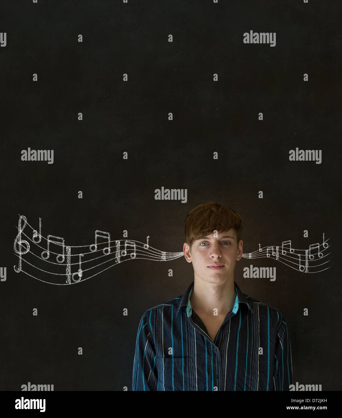 Male student music notes hi-res stock photography and images - Alamy