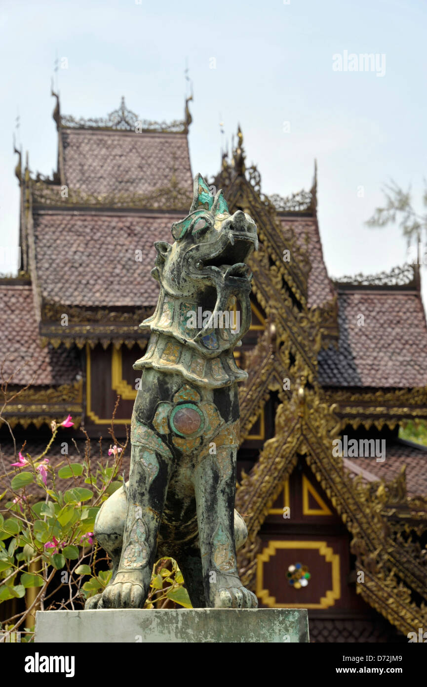 Ancient Siam on the outskirts of Bangkok, with fantasy buildings beside ...