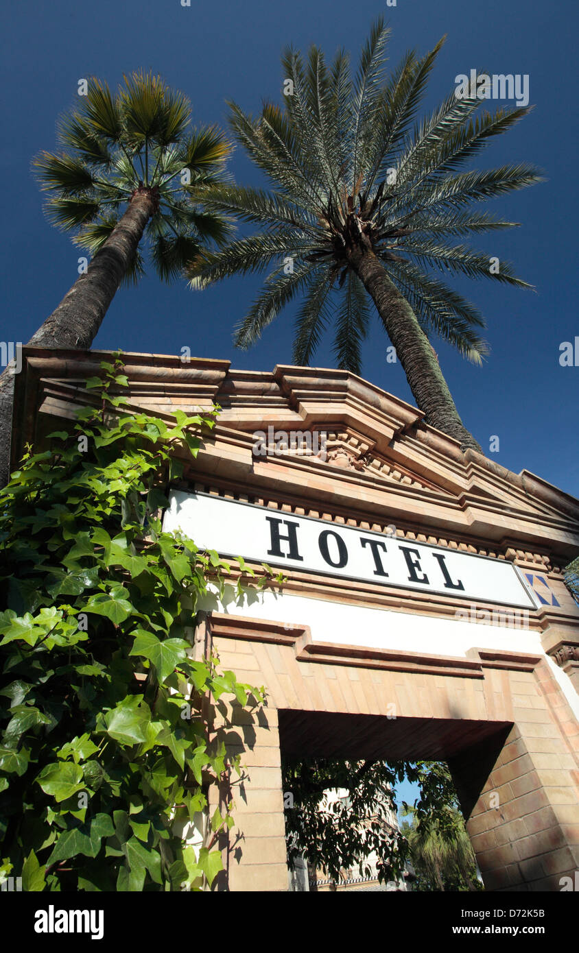 Hotel sign in Seville, Spain Stock Photo - Alamy
