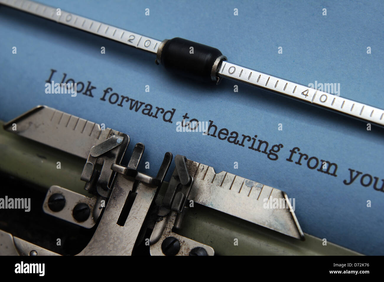 Typewriter and document Stock Photo - Alamy