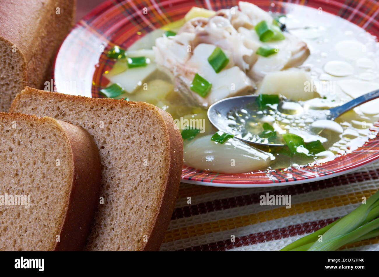 Ukha. Russian home traditional fish soup Stock Photo - Alamy