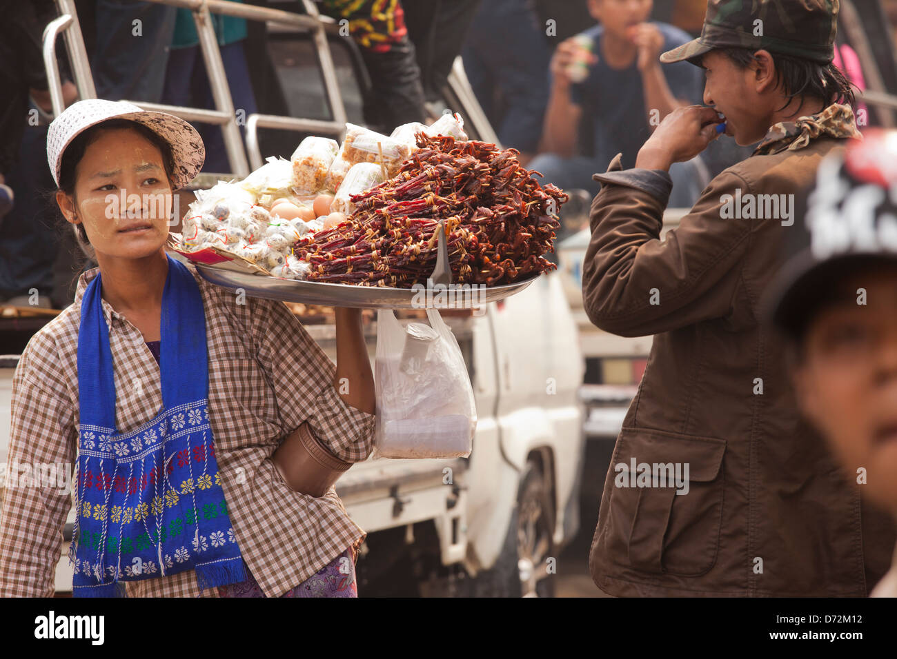 Food vendors were popular during the Thingyan Water Festival, the ...