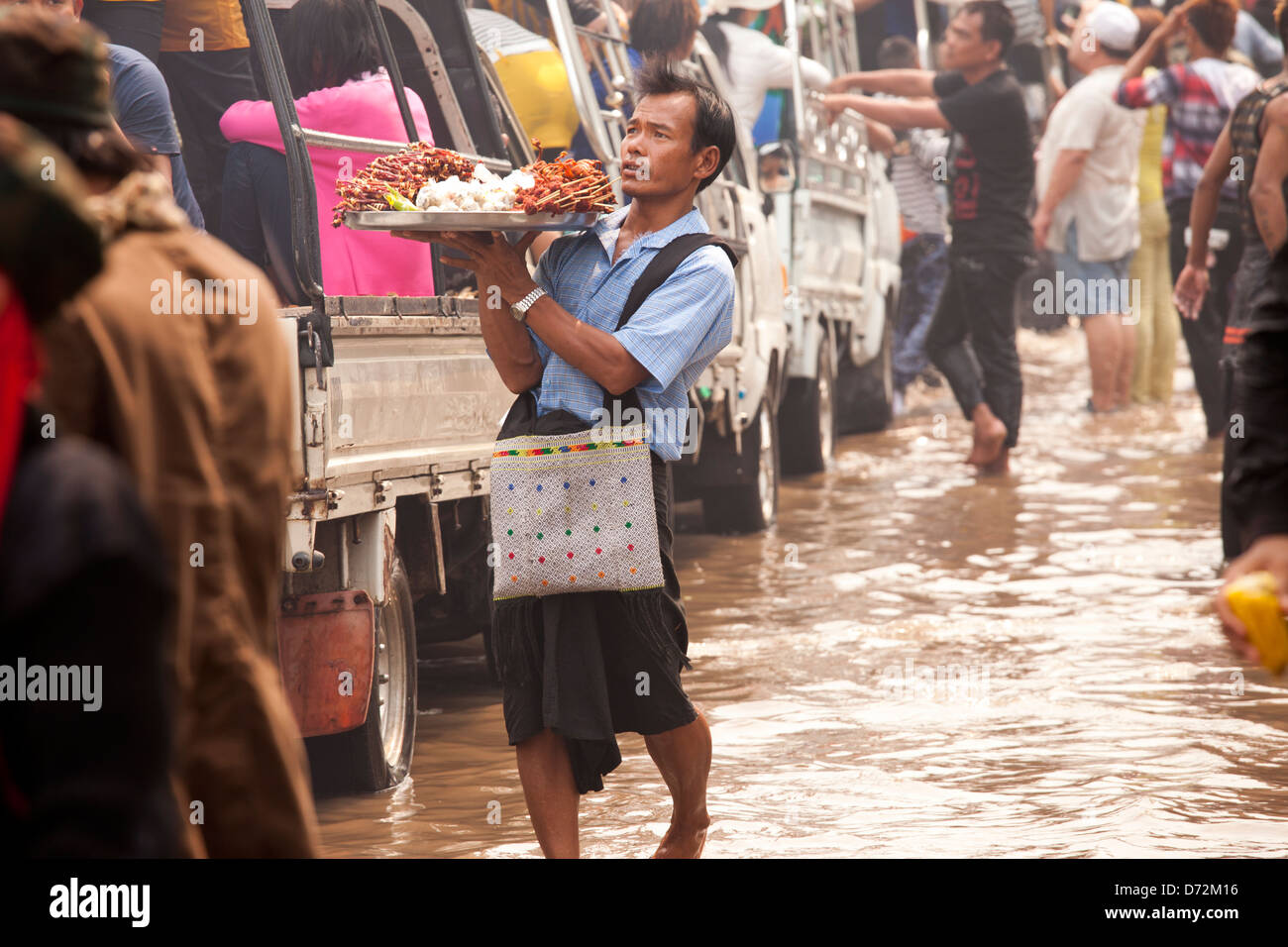 Food vendors were very popular during the Thingyan Water Festival, the ...