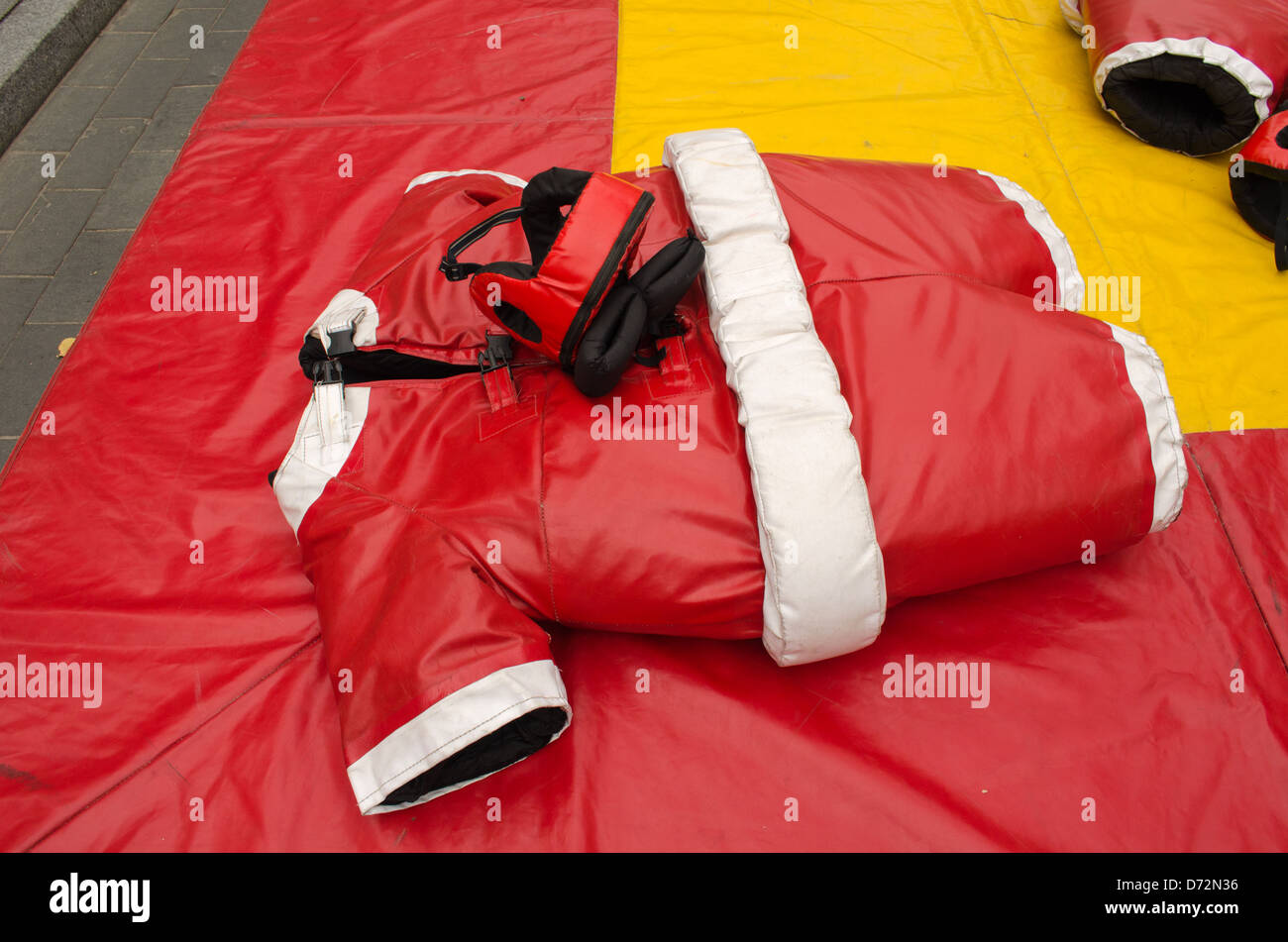 red sumo wrestler costume suit and helmet. People fun entertainment ...