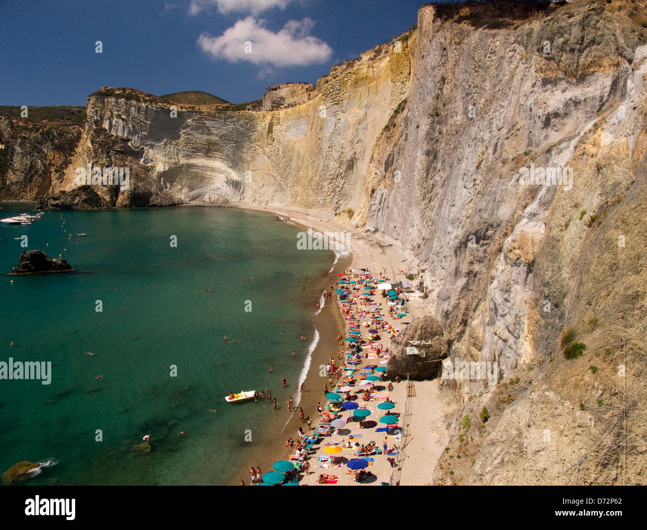 Aerial view of Chiaia di Luna Beach (and Bay) in Ponza, Italy Stock ...