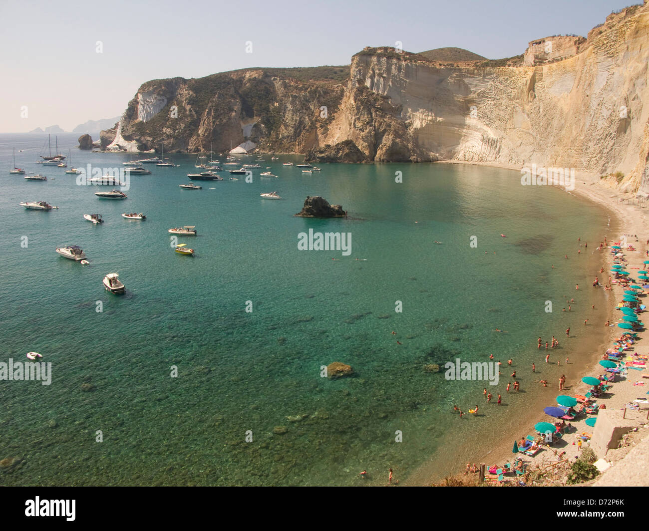Aerial view of Chiaia di Luna Beach (and Bay) in Ponza, Italy Stock ...