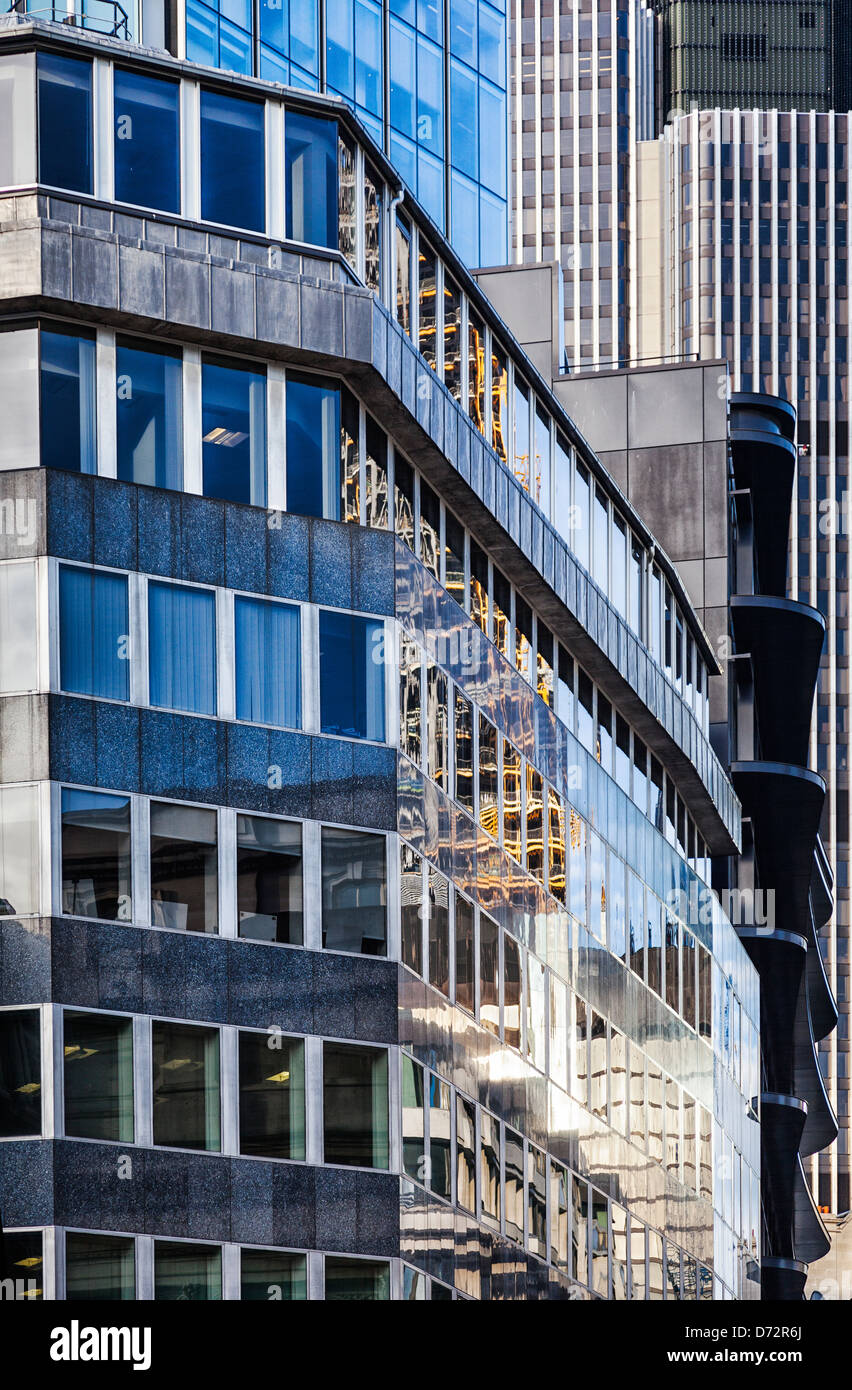 Modern office buildings in the City of London-detail,London,England ...