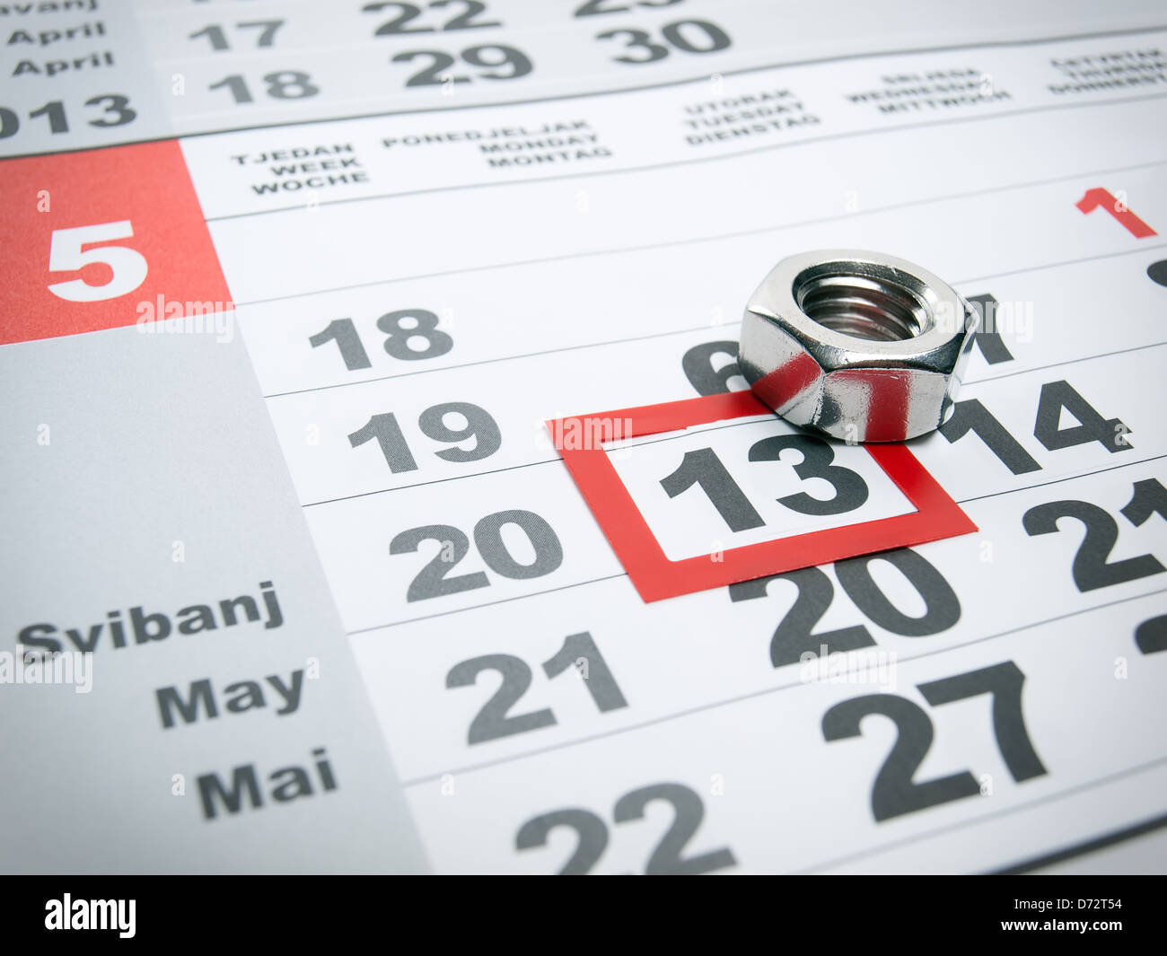 IEEE Global Engineering Day is marked with screw's nut on the calendar ...