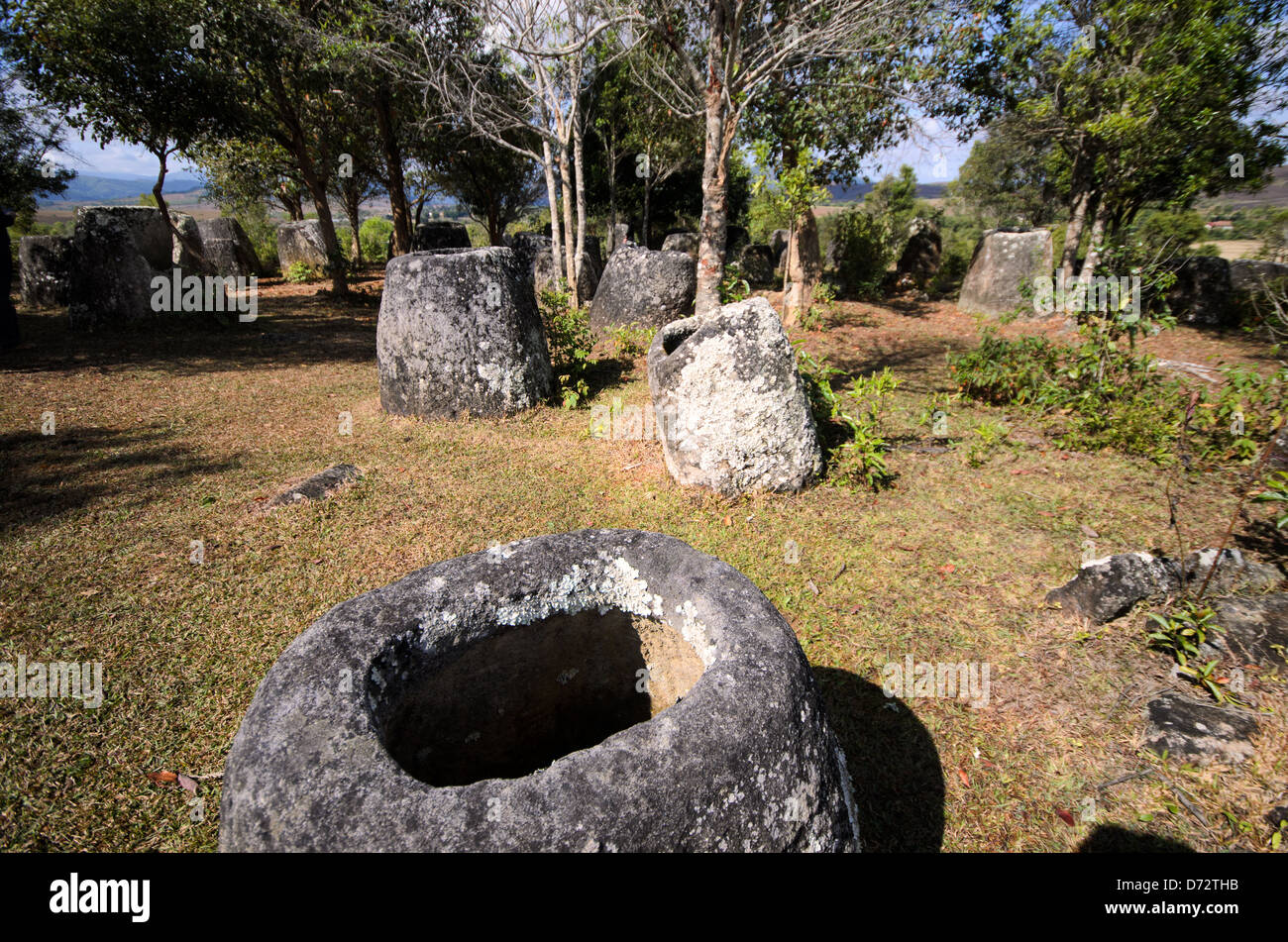 Plain Of Jars Stone Vessels Site 3 Xiengkhouang Province Laos ...