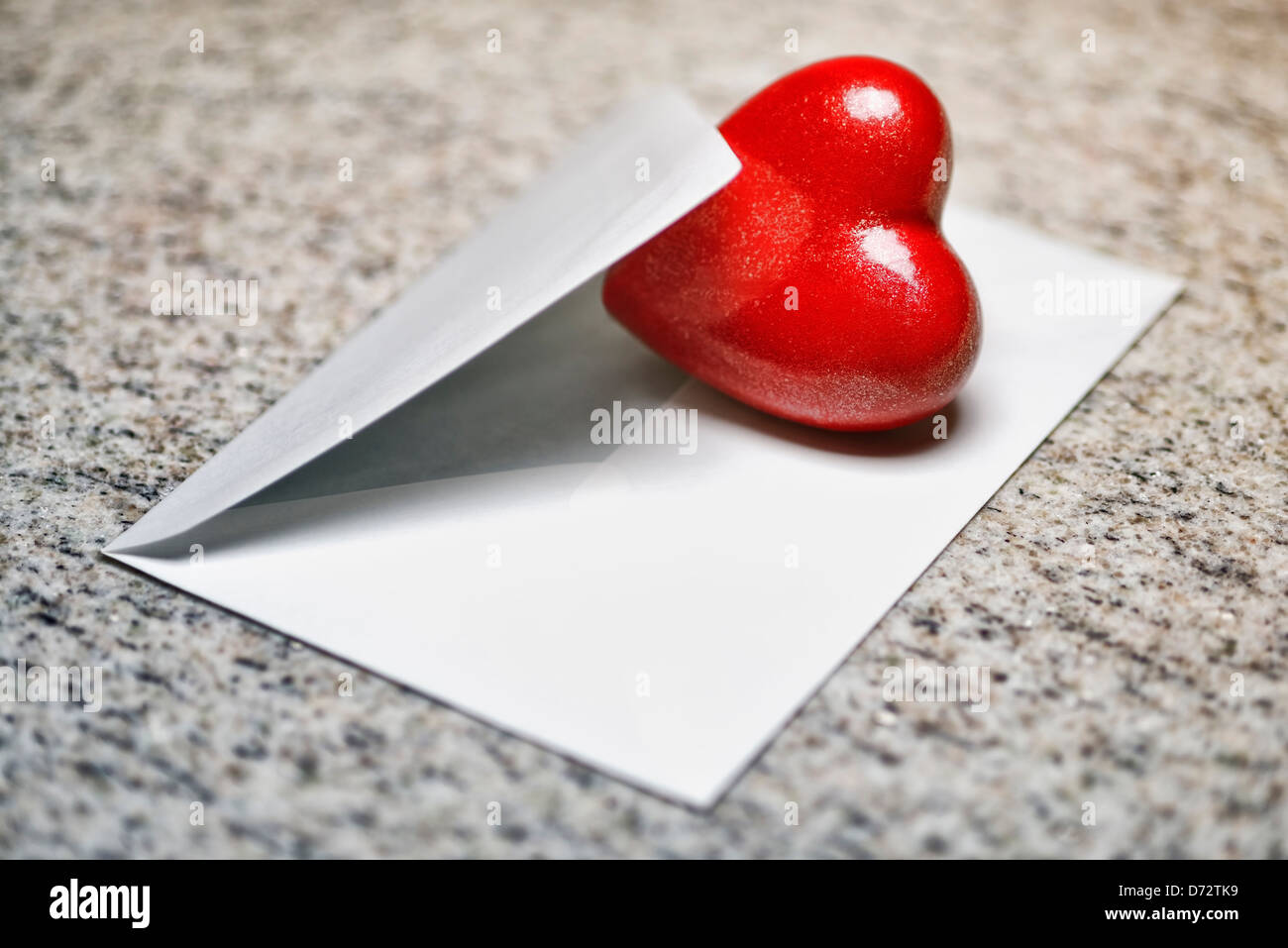 Valentine letter with heart Stock Photo - Alamy