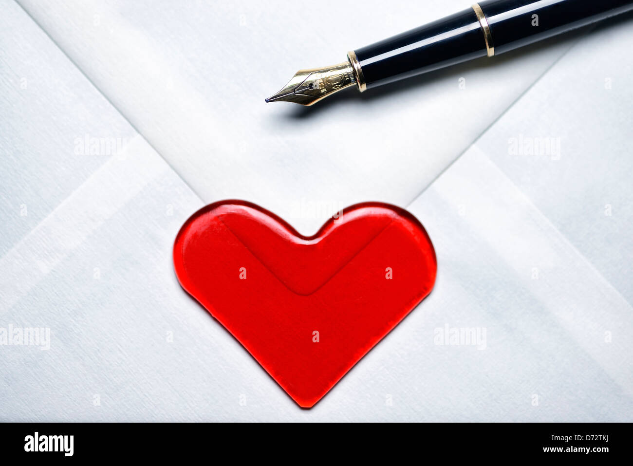Valentine letter with heart Stock Photo - Alamy