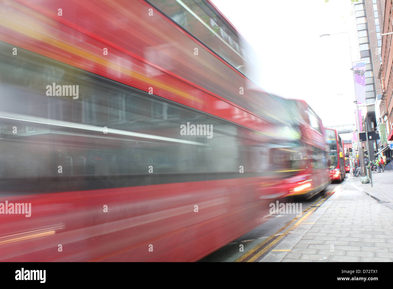 Blurred London buses in South London Stock Photo - Alamy