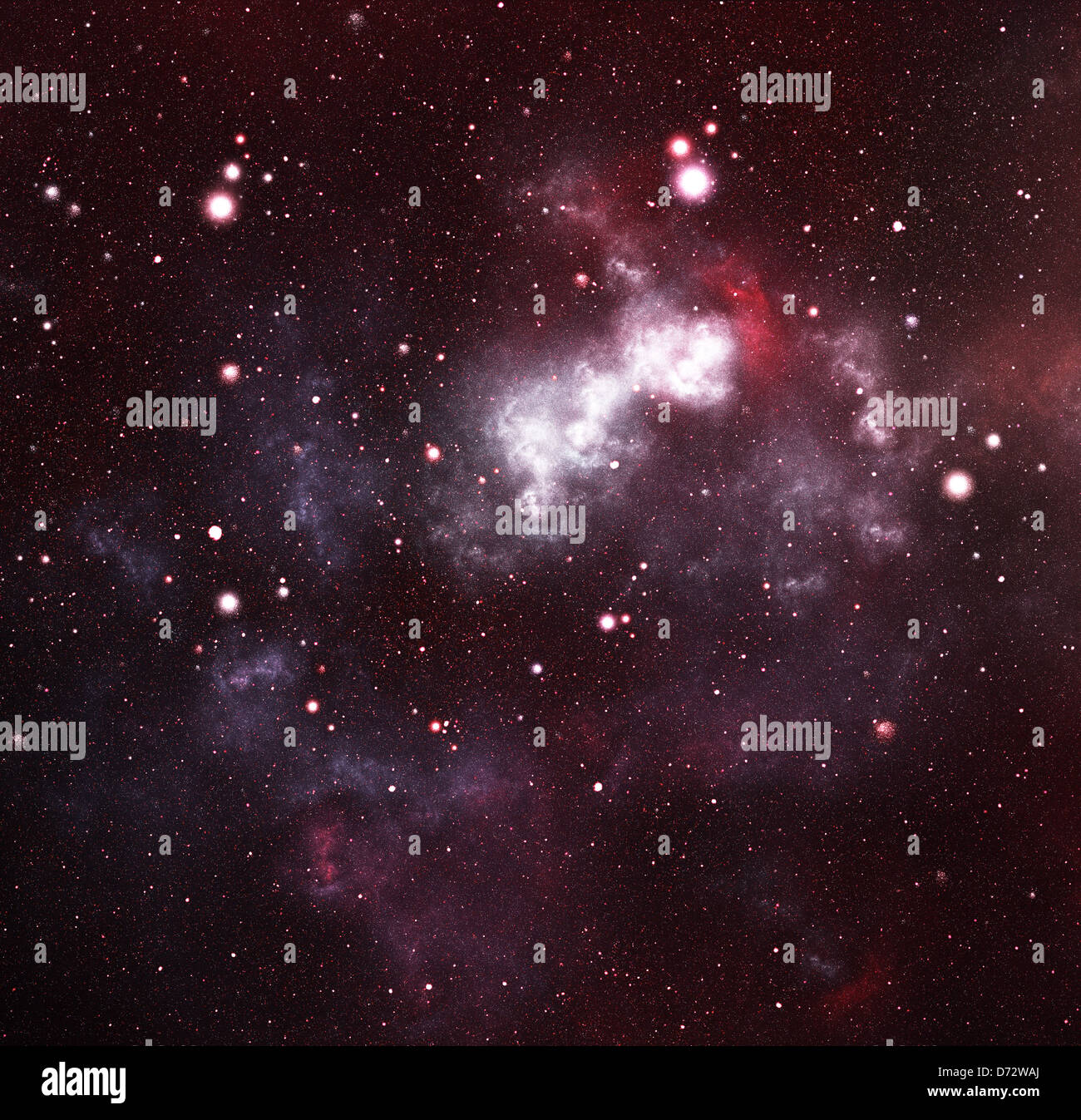 Red space galaxy, starfield background Stock Photo - Alamy